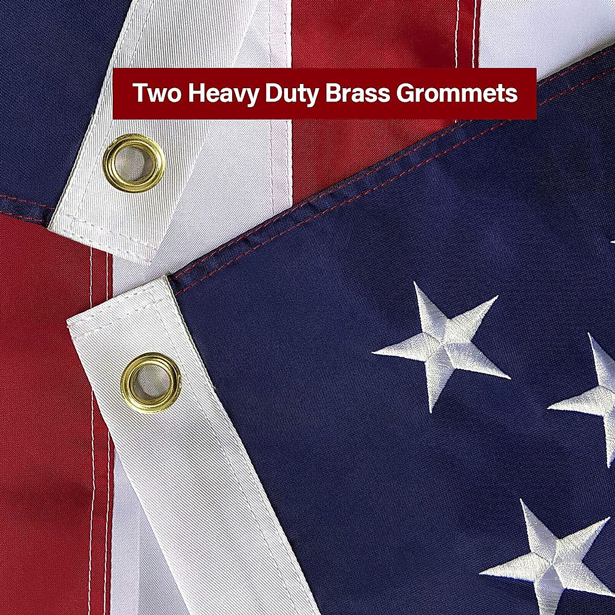 American Flag 4x6 FT Embroidered Stars, Sewn Stripes, Brass Grommets USA US Flag Polyester Durable long Lasting for Outdoor Use