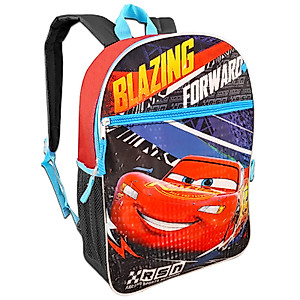 Walt Disney Studio Cars Backpack School Set for Boys, Kids Bundle with Deluxe 15 Inch Lightning McQueen Bag, 200+ Stickers, and More (Disney Supplies), lunch, lunch