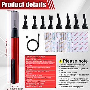 Reciprocating Sander, Mini Sanding Pen with 8pcs Sanding Head, Mini Pen Sander, USB Quick Charging Electric Sanding Pen, Small sander Pen Sander for Small Sanding, Polishing, DIY Crafts