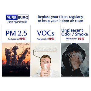 PUREBURG TPP440F True HEPA Replacement Filters Compatible with Envion Therapure TPP440 TPP540 TPP640 TPP640S Air Purifiers,2-Pack H13 4-Stage Filtration