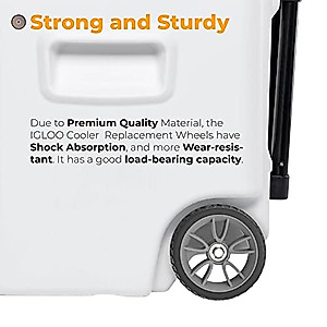 Cooler Replacement Wheels - 3.5 Inch Rollers for Igloo 28/52 qt Coolers, Compatible with Ice Cube, Black, 2 Pack