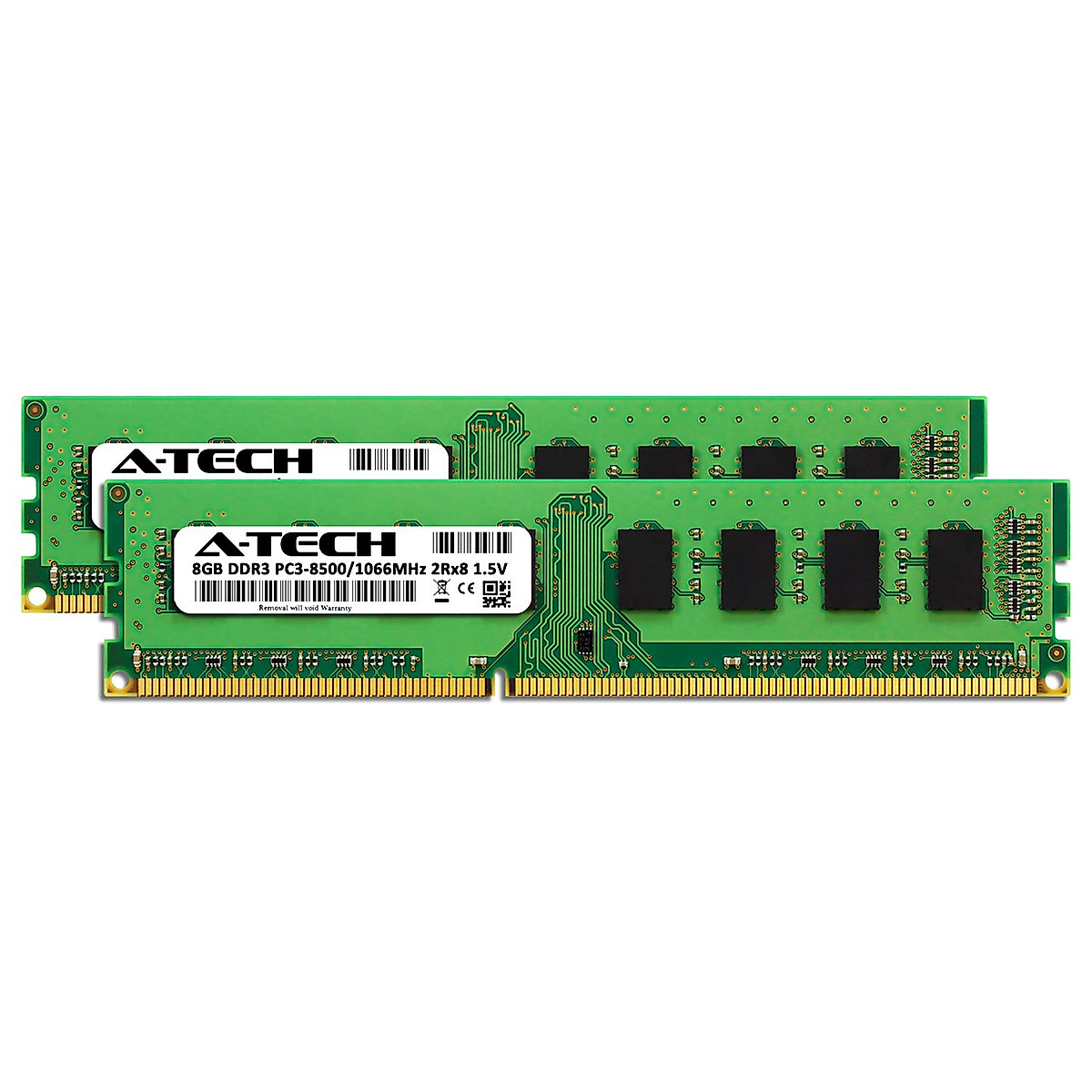 A-Tech 16GB DDR3 1066MHz Desktop Memory Kit (2 x 8GB) PC3-8500 Non-ECC Unbuffered DIMM 240-Pin 2Rx8 1.5V Dual Rank Computer RAM Upgrade Sticks