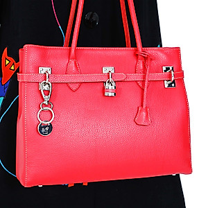 Robin Lisa New York Luxury Handbags for Women | 100% Genuine Italian Calf Leather | Limited Edition Robin Handbag (Red)