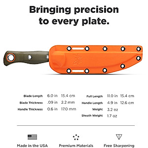 Benchmade - MeatCrafter 15500 Hunting and Cutlery Knife with OD Green G10 Handle (15500-3)
