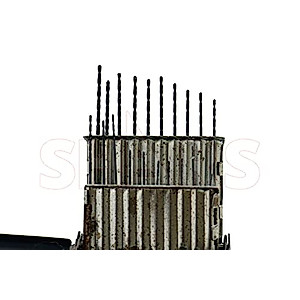 Shars 20 Pc HSS Heavy Duty Black & Gold Finish Jobber Drill Set, 61- #80 135° 404-2933 !}