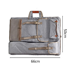 kucy 4K Artist Portfolio Drawing Board Bag Dual Use Backpack Case Tote Bag Shoulder Bag with Zipper for Artist Painter（Grey）