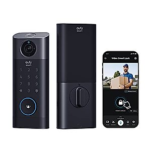 eufy Security S330 Video Smart Lock, 3-in-1 Camera+Doorbell+Fingerprint Keyless Entry Door Lock,BHMA, WiFi Door Lock,App Remote Control,2K HD,Doorbell Camera with Chime,No Monthly Fee,SD Card Required