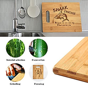 Shark Cootie Charcuterie Cutting Board,Personalized Charcuterie Board,Laser Engraved Bamboo Board,Charcuterie Board for Meat and Cheese (AA, 11‘’)