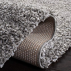 SAFAVIEH California Premium Shag Collection 8' x 10' Silver SG151 Non-Shedding Living Room Bedroom Dining Room Entryway Plush 2-inch Thick Area Rug