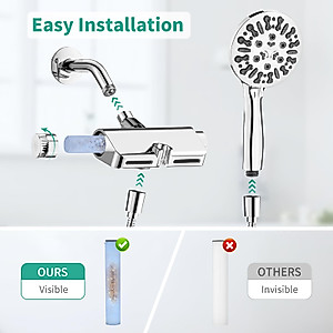 HEROBAI Filtered Shower Head with Handheld Combo, Hard Water Filter Shower Head with 9 Shower Modes, Dual Shower Heads High Pressure, Shower Filters to Remove Chlorine and Fluoride (Chrome)