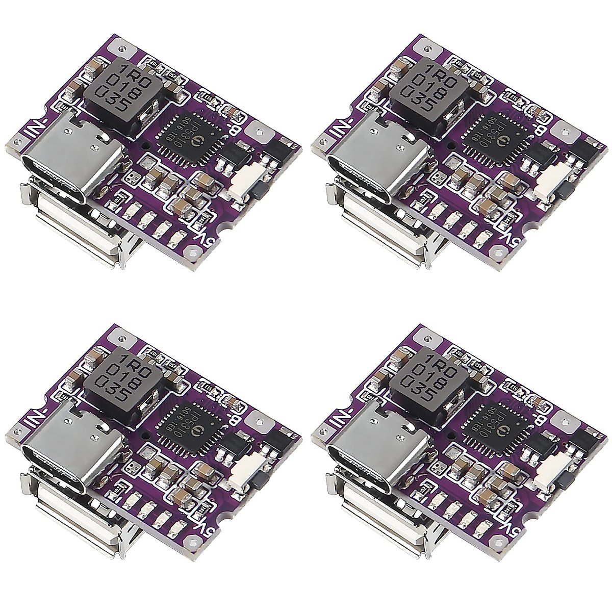 ATNSINC Type-C 5V 3A Boost Converter Step-Up Power Module IP5310 Mobile Power Bank Accessories with Switch LED Indicator(Type-C and USB-A 3A)