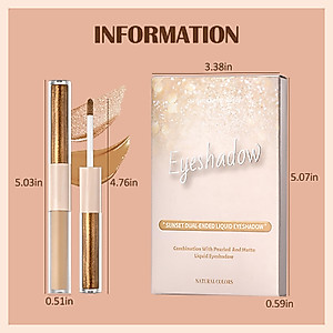 DAGEDA 12 Colors Liquid Eyeshadow Set, 6Pcs Dual-ended Waterproof Matte and Pearl Eyeshadow, Highly Pigmented Neutral Eyeshadow, Long Lasting Quick-Drying Glitter Eye Makeup Set