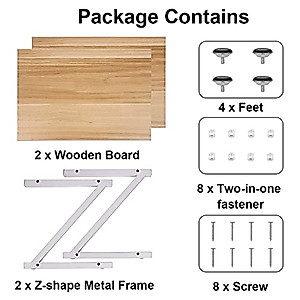 DUNCHATY Wood Printer Stand with Storage Under Desk Shelf Printer Table Stand for Office Storage Organizer, Desktop Stand with Adjustable Anti-Skid Pad, 2 Tier Printer Organizer Stand for Home Office