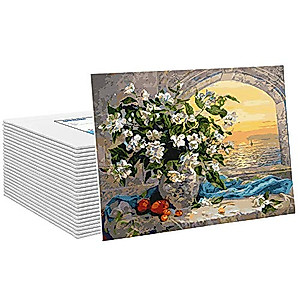 FIXSMITH Painting Canvas Panel Boards - 5x7 Inch Art Canvas,24 Pack Mini Canvases,Primed Canvas Panels,100% Cotton,Acid Free,Professional Quality Artist Canvas Board for Hobby Painters,Students & Kids