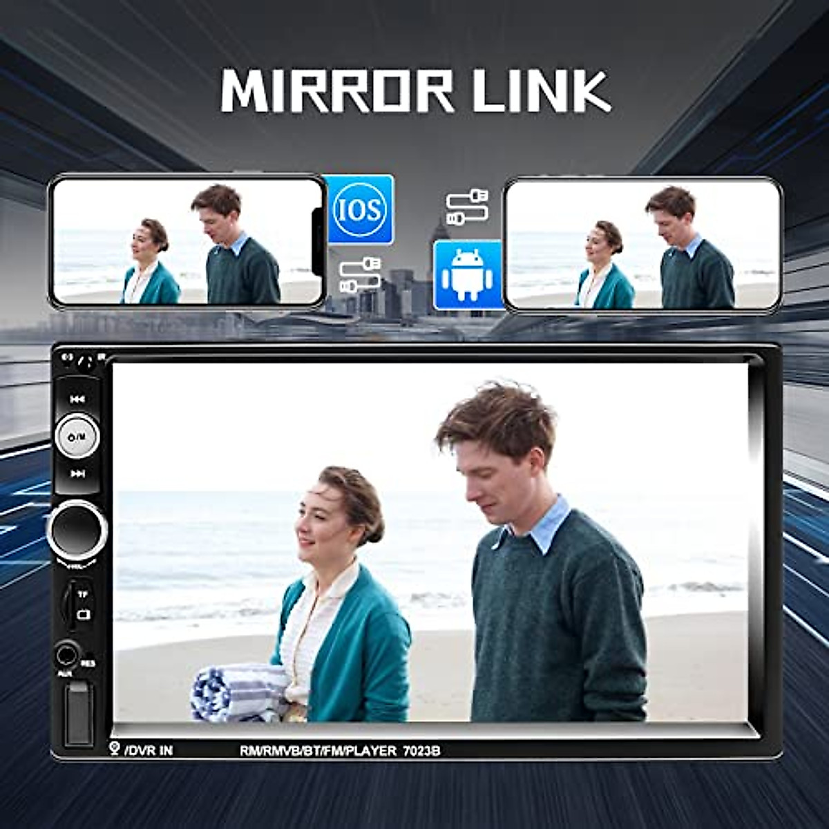 Camecho Car Stereo 2 Din Car Radio 7" MP5 Player with HD Touch Screen Digital Display Bluetooth Multimedia Support USB SD FM Aux-in Double Din Autoradio Mobile Phone Mirror Link with Backup Camera