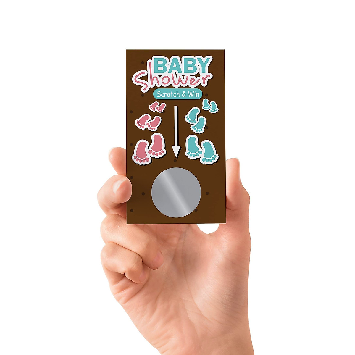 PROMO PRINTING GROUP, INC. Footprints Baby Shower Scratch Off Cards - (30 Cards) - Baby Shower Scratch Off Tickets - Shower Party Supplies - Baby Shower Raffle Tickets