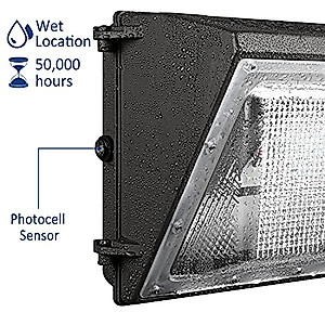 LEDMO 120W LED Wall Pack Light with Dusk-to-Dawn Photocell15840LM 5000K Daylight Outdoor Security Lighting Commercial and Industrial LED Wall Lights for Garages|Warehouses|Factories|House