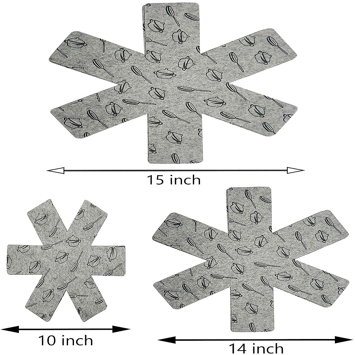 KitWinner Felt Pan Protectors, Pan Separators for Stacking All Clad to Prevent Scratching, Anti Slip Felt Pot Separators for Non-Stick Pans Cookware Accessories Set of 12