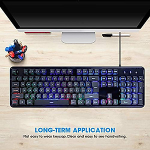 ASHATA Wired Keyboard and Mouse Combo,Portable Corded Gaming Keyboard and Mouse Set with Cool Lighting Effects,Support for Win7 / Win8 / Win10