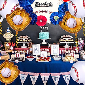 YUJUN 13PCS Baseball Balloons,Baseball Jumbo Glove Foil Mylar Sports Balloons for Birthdays Party Baseball Sports Themed Party Decorations Supplies (20in)