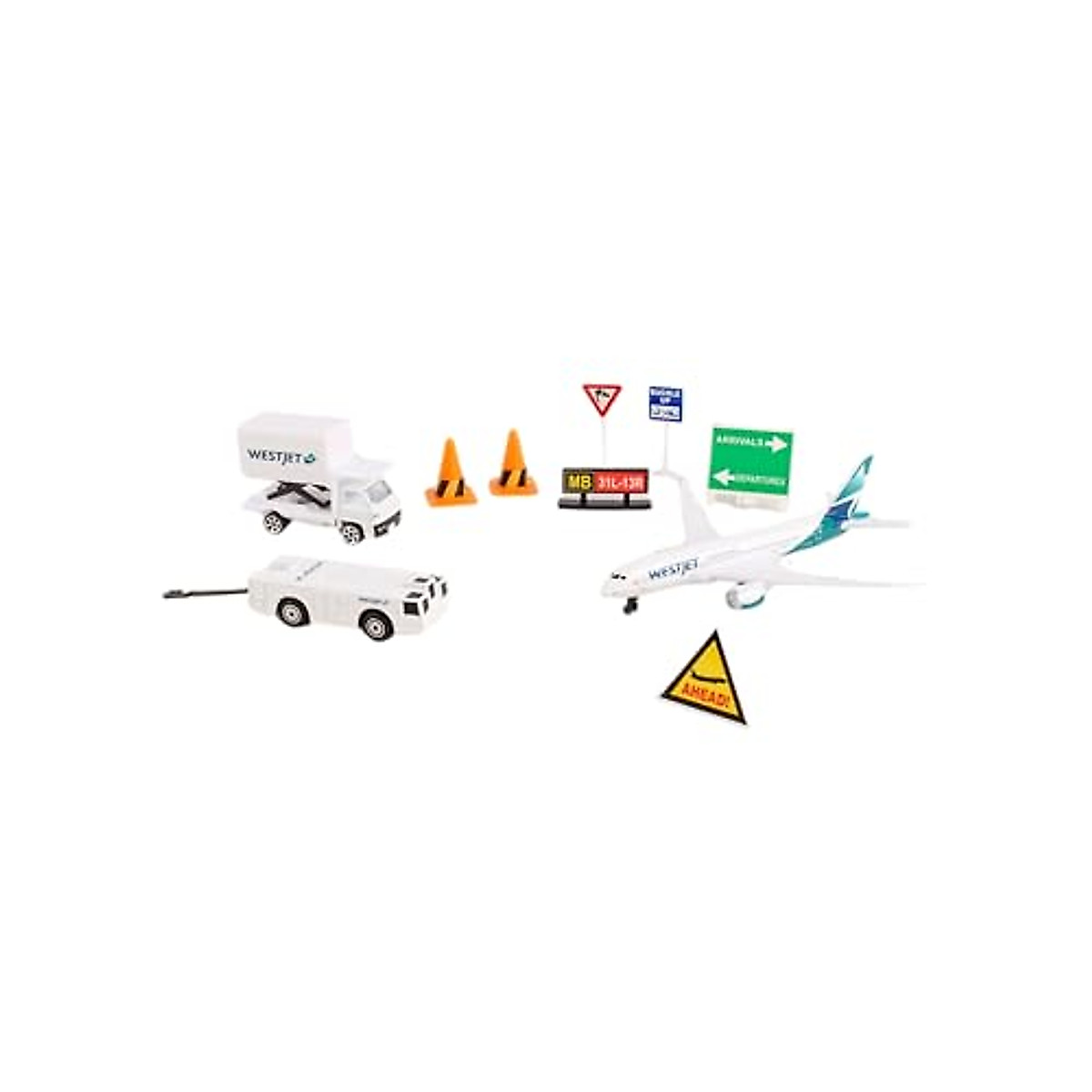 Daron WestJet Airlines Airport Playset with Die-Cast Metal Model Airplane with Plastic Parts, Cars and Transportation Toys for Kids Ages 3+