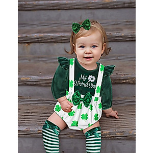 Von kilizo St Patricks Day Baby Girl Outfit Infant Baby Girl Clothes 6-9 Month Baby St Patricks Day Outfit Girl Baby Girl Summer Clothes Baby Girls Clothing Baby Girl St Patrick Day Outfit