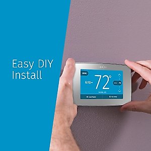 Sensi Touch Smart Thermostat by Emerson with Touchscreen Color Display, Programmable, Wi-Fi, Mobile App, Easy DIY, Data Privacy, Works with Alexa, Energy Star Certified, ST75S-Silver, C-Wire Required