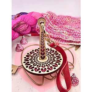 Yarn Holder, Portable Wrist Yarn Holder, Yarn Holder for Crocheting, Wrist Yarn Holder with Wrist Strap, Yarn Ball Holder, Yarn Spinner, Wood Crochet Yarn Holder, Yarn Storage for travel (loving heart)