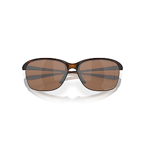 Oakley Women's Oo9191 Unstoppable Rectangular Sunglasses, Matte Brown Tortoise/Prizm Tungsten Polarized, 65 mm