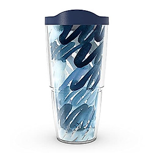Tervis Yao Cheng - Scribbles In Blue Made in USA Double Walled Insulated Tumbler Travel Cup Keeps Drinks Cold & Hot, 24oz, Classic