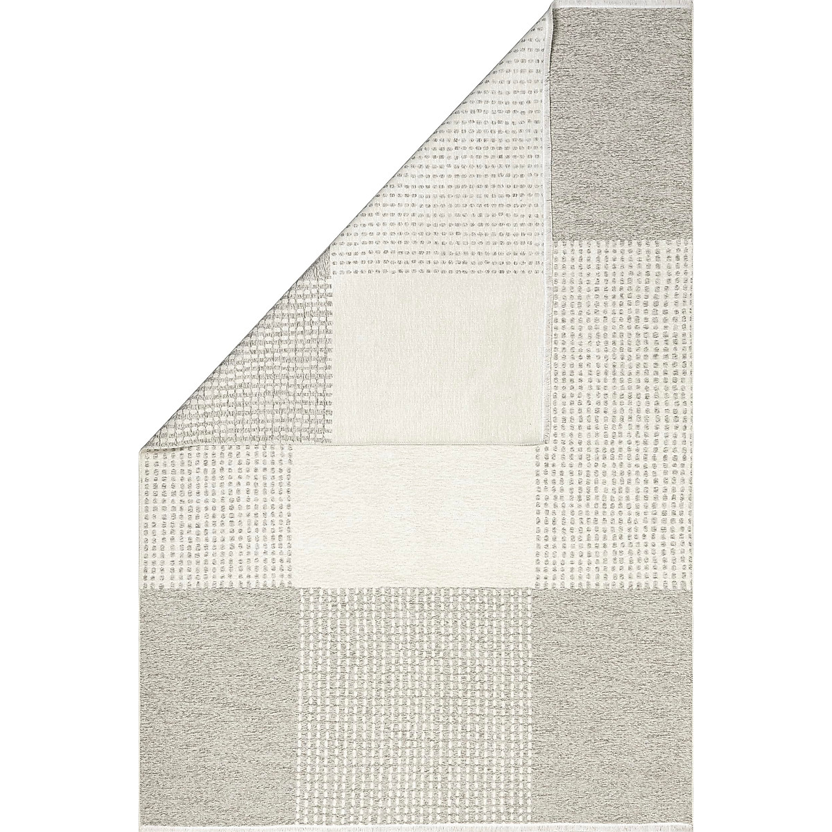nuLOOM 3' x 5' Versa Collection Reversible SuperiorWash Area Rug, Machine Washable, Stain-Resistant, Easy Storage, Oeko-TEX Certified, Kirby Cream