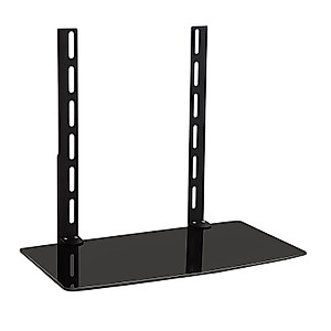 Mount-It TV Wall Mount Shelf Bracket Under TV for Cable Box, DVD Player, Stereo AV Components Shelf,Black