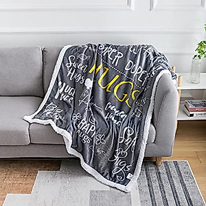 Piwaka Hug Blanket Gifts for Loved One - Cosy Sherpa Fleece Blanket in Grey | Machine Washable Plush Blankets - Heartwarming Gifts | Sentimental Gifts | Get Well Soon Gifts for Women | Get Well Gifts