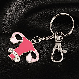 GuDeKe Grow A Pair Uterus Feminist Women Keychain Keyring Funny and Cute