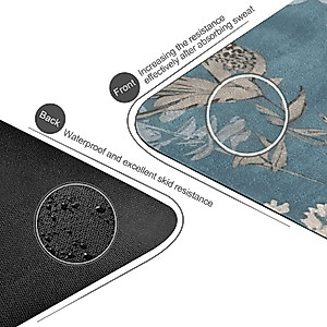 GOODOLD Horse Doodles Yoga Mat, 71 x 26 Inch Non-slip Yoga Mats Folding Travel Exercise Mat Indoor Outdoor Gym Pilates with Storage Bag for Women Men