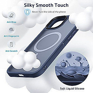 Anqrp Designed for iPhone 12 Pro Max Case, [Support Magsafe] Soft Silicone Slim Anti-Scratch Case for iPhone 12 Pro Max 6.7 inch, Blue