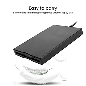 Cuifati Portable USB Floppy Drive for 1.44m 3.5in MF2 HD Floppy Disk 3.5 Inch Card Reader Ultra-Thin Without External Power Supply for Windows 10,7,Vista,8,XP,ME,2000,SE,98(Floppy Disk Not Included)