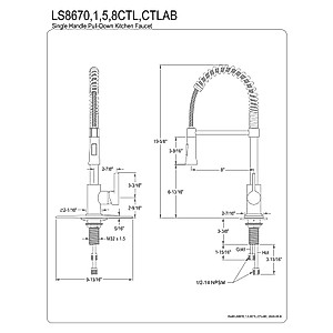 Kingston Brass LS8675CTL Continental Pre-Rinse Kitchen Faucet, Oil Rubbed Bronze