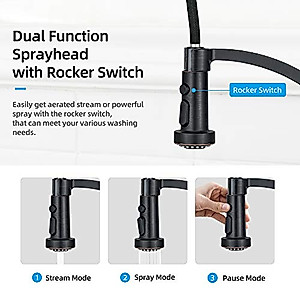 YITAHOME Kitchen Faucets with Pull Down Out Sprayer Oil Rubbed Bronze Commercial Sinks Faucet Single Hole Single Handle Brass Body for RV Laundry Kitchen (Oil Rubbed Bronze)
