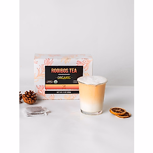 Soeos Rooibos Tea, Rooibos Tea Organic, Rooibos Tea Bags (100 Count), Naturally Sweet Herbal Tea, Caffeine Free, USDA Organic, Red Rooibos Tea Farmed in South Africa 9oz (250g),100 Count (Pack of 1)