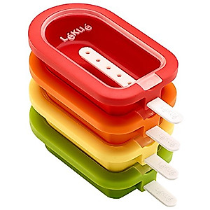 Lekue Stackable 4 Pieces Popsicle Mould, One Size, Multicolour
