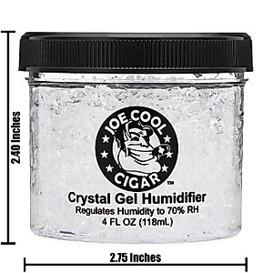 Joe Cool Cigar Crystal Gel Humidifier for Cigar Humidors (4 oz Jars) - 4 Pack