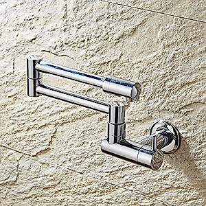 Y-LKUN Can Be Folded Into The Wall Type Rotary Telescopic Single Balcony Vegetable Washing Basin Washing Pool Mop Pool Faucet Copper Lengthened Kitchen Faucetquality Assurance of Modern Simple Luxu