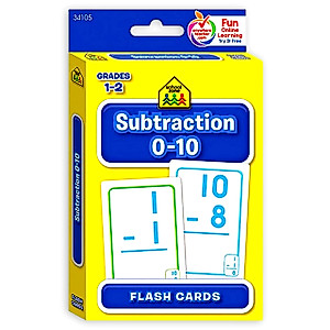 School Zone Subtraction 0-10 Flash Cards for Math