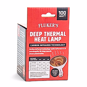Fluker's Deep Thermal Heat Lamp for Reptiles with Carbon Infrared Technology, for All Reptile Tanks, Great for Basking, 50 Watt