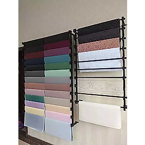 CYNN Black Multi-Purpose Stand Holder for Ribbon, Flower Wrapping Paper, Silk Scarf, Shawl, Pants, Wall Mounted 10 Layer Metal Storage Organizers for Clothing Store/Family (Size : 70x20x120cm)