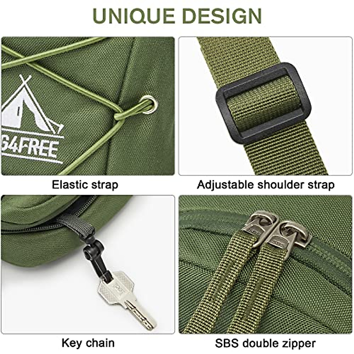 G4Free Small Crossbody Bag RFID Side Shoulder Cell Phone Bag Mini Wallet Purse For Men, Women(Army Green)