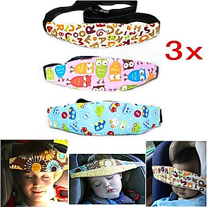 JZK 3 Soft Safety Baby car seat Head Support Strap Toddler Head Holder Belt Fastening Band, Stop Kids Necks Falling or Bobbing Forward When Sleep/nap