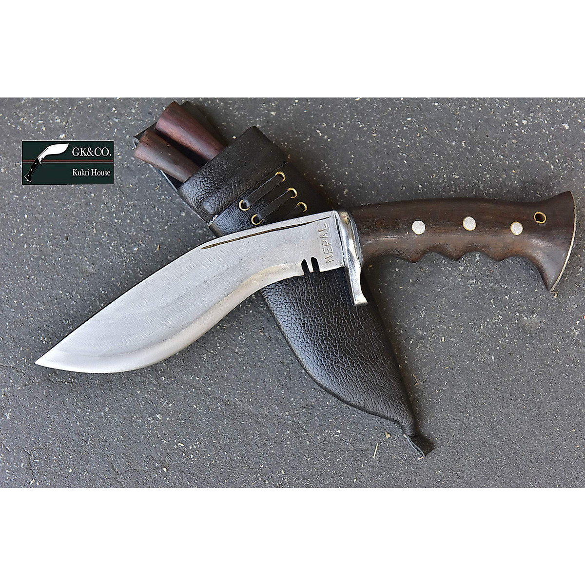 GK&CO. Kukri House Genuine kukri/khukuri - 6 Inch Iraqi Panawal Angkhola Gripper Handle Black Sheath Hand Made in Nepal…