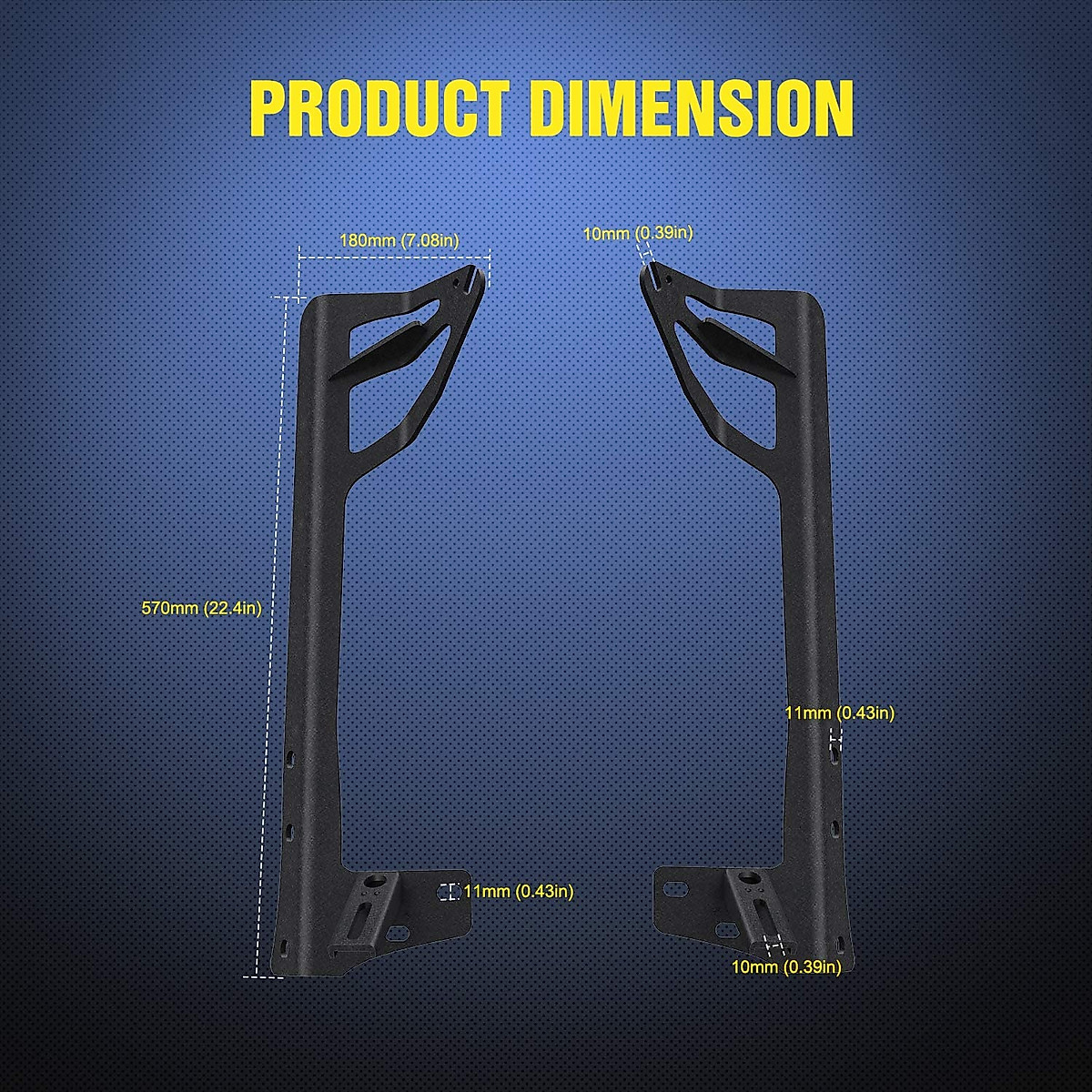 Nilight Windshield Frame Mounting Bracket for 52” LED Light Bar and Pod Light on Wrangler JK 2007-2017, 2 Years Warranty